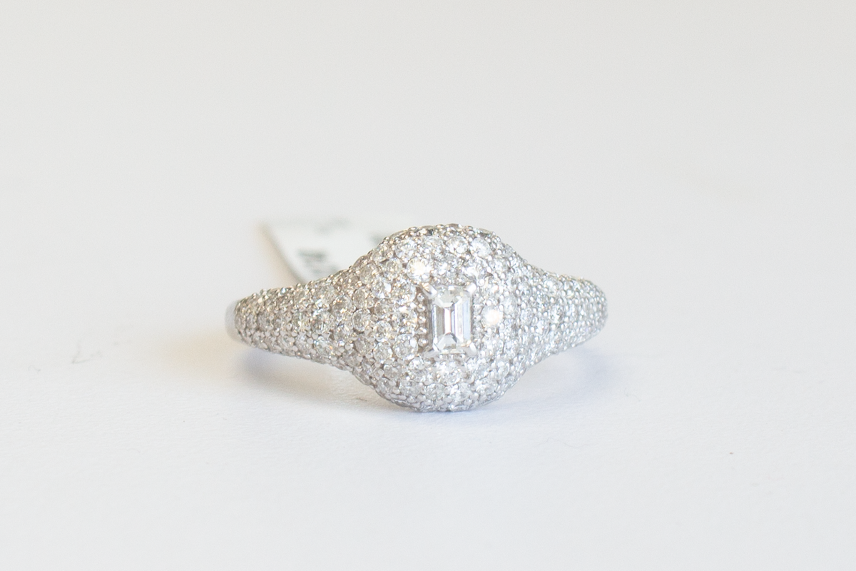 Pave Diamond Signet Ring – Detroit Diamond Girl
